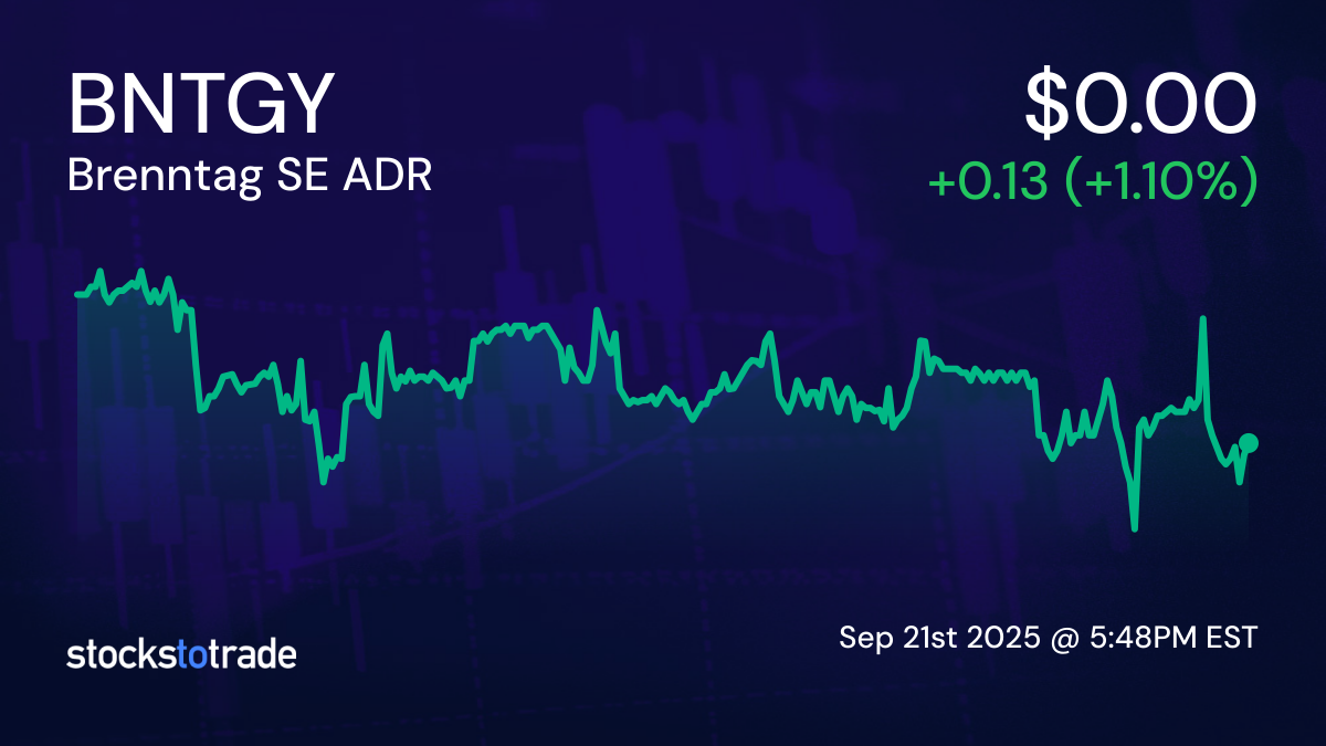 Brenntag SE ADR (BNTGY) Stock Price | Live Quotes & Charts | PINL