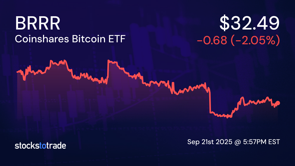 Coinshares Bitcoin ETF (BRRR) Stock Price | Live Quotes & Charts | NASDAQ