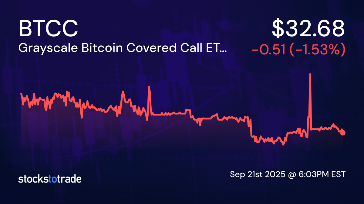 Grayscale Bitcoin Covered Call ETF (BTCC) Stock Price | Live Quotes ...