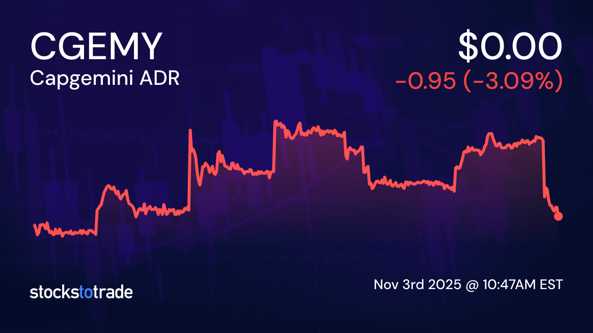 Capgemini ADR (CGEMY) Stock Price | Live Quotes & Charts | PINL