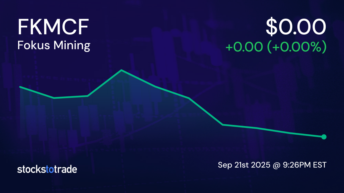 Fokus Mining (FKMCF) Stock Price | Live Quotes & Charts | OTCQB