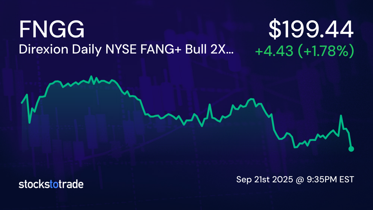 Direxion Daily NYSE FANG+ Bull 2X Shares (FNGG) Stock Price | Live ...