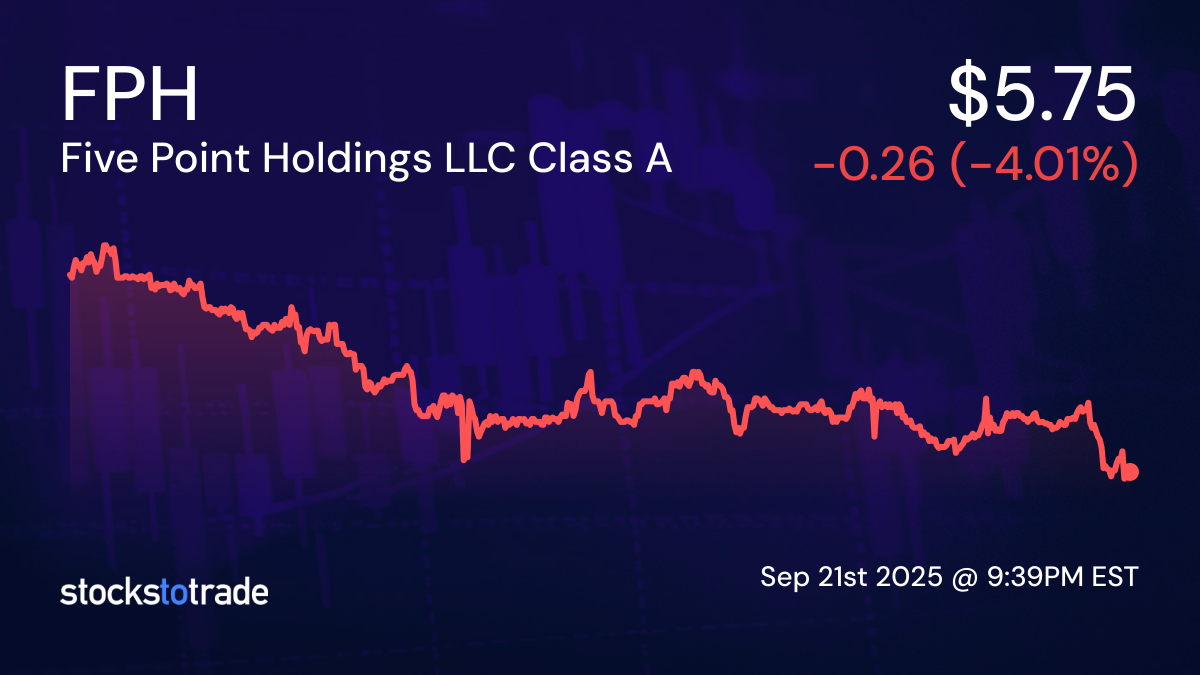 Five Point Holdings LLC Class A (FPH) Stock Price | Live Quotes ...