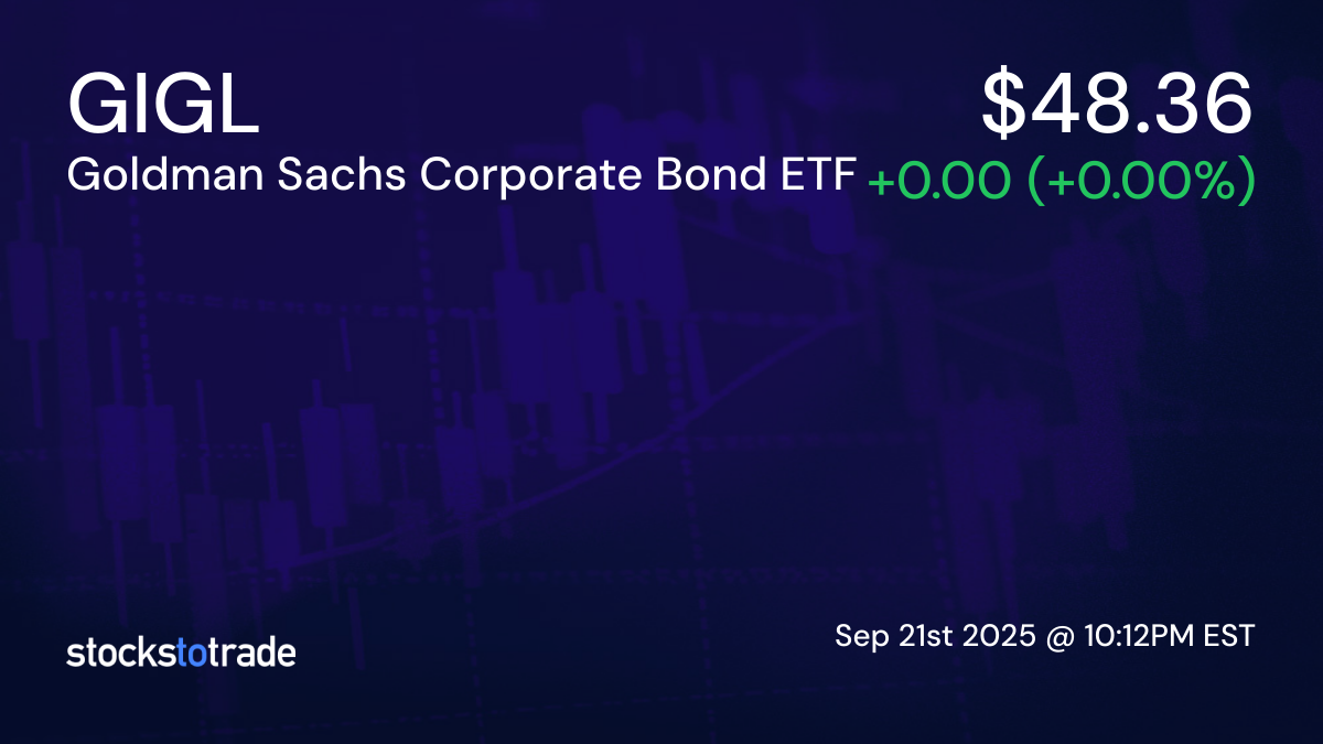 Goldman Sachs Corporate Bond ETF (GIGL) Stock Price | Live Quotes ...