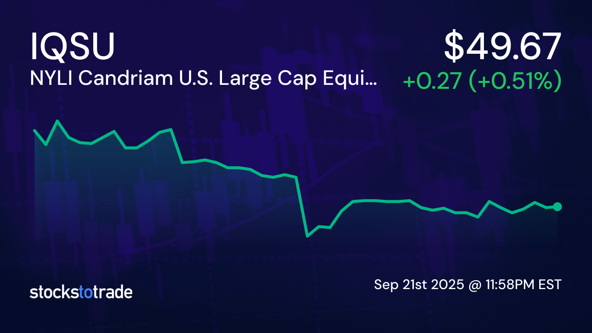 NYLI Candriam U.S. Large Cap Equity ETF (IQSU) Stock Price | Live ...