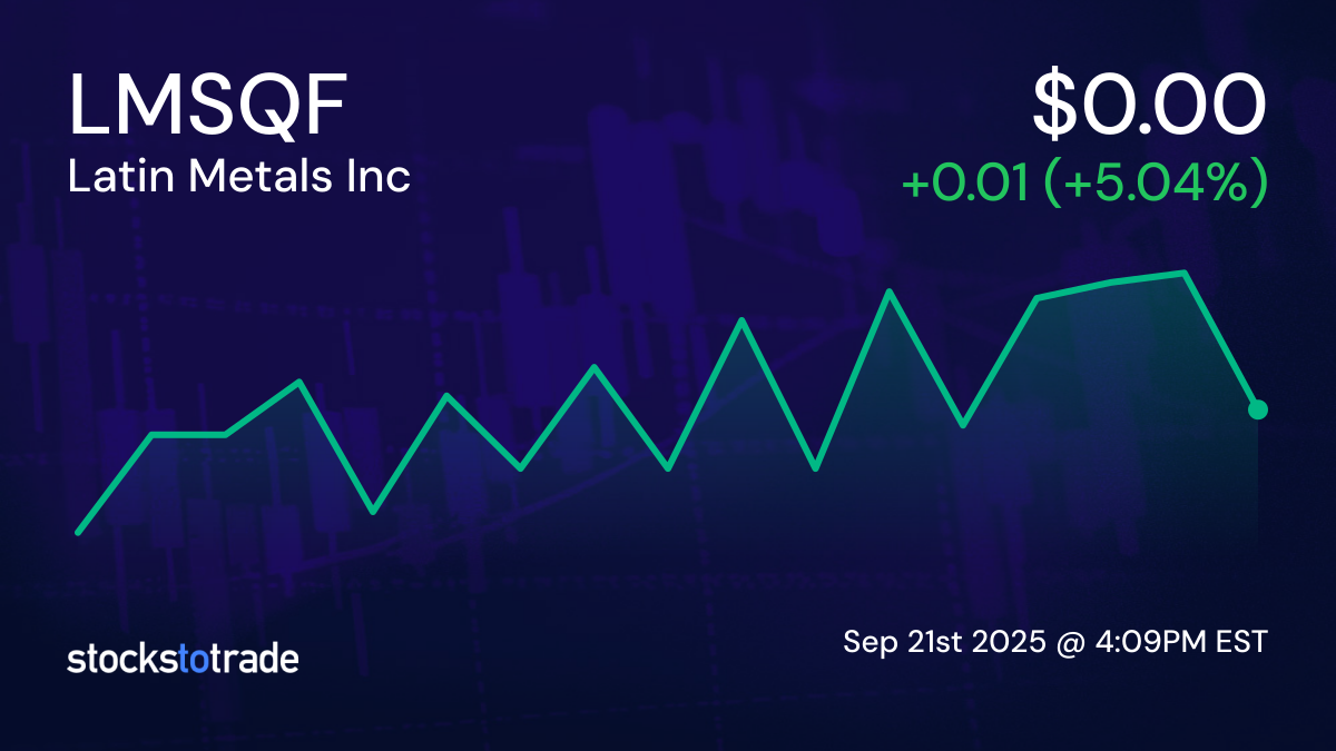 Latin Metals Inc (LMSQF) Stock Price | Live Quotes & Charts | OTCQB