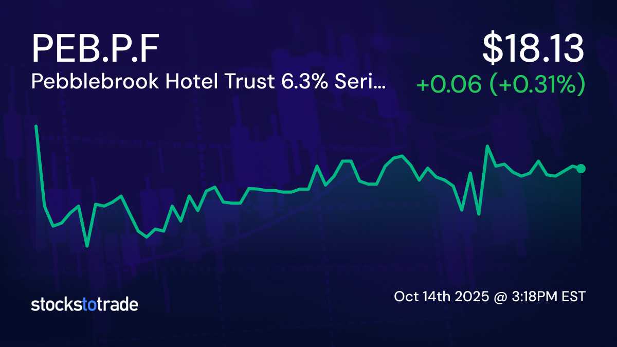 Pebblebrook Hotel Trust 6.3% Series F Cumulative Redeemable Preferred ...