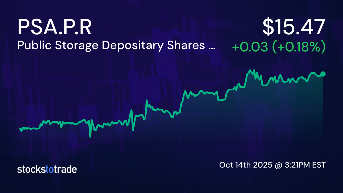 Public Storage Depositary Shares Series R (PSA.P.R) Stock Price | Live ...