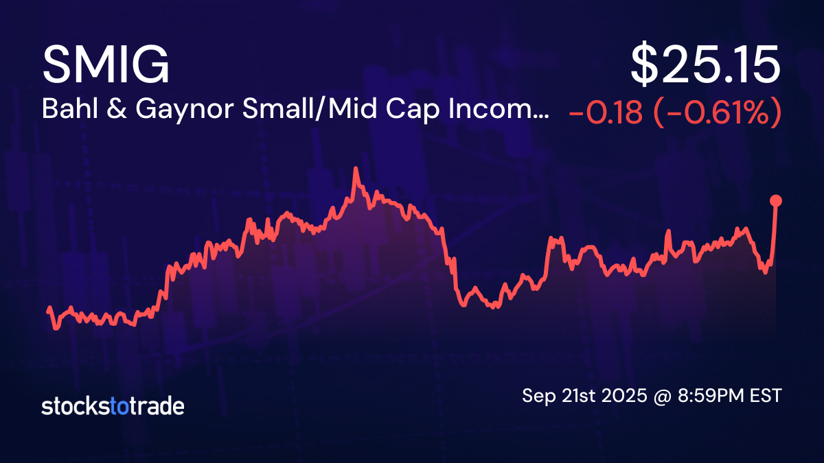 Bahl & Gaynor Small/Mid Cap Income Growth ETF (SMIG) Stock Price | Live ...