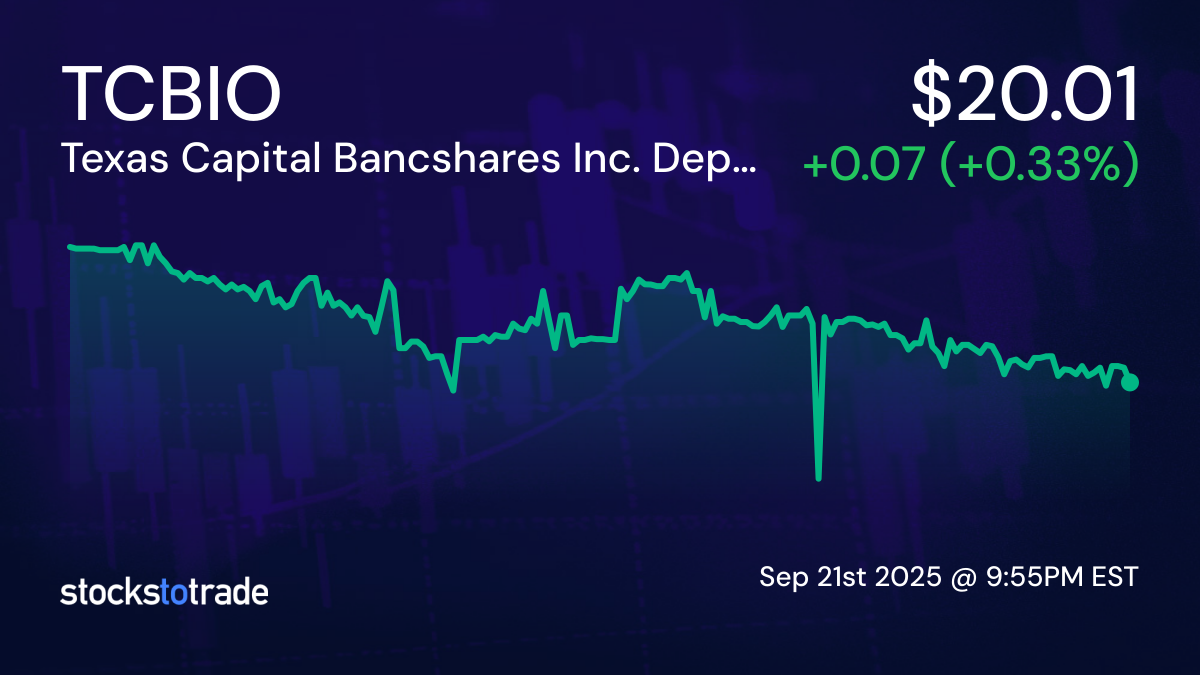 Texas Capital Bancshares Inc. Depositary Shares 5.75% Fixed Rate Non ...