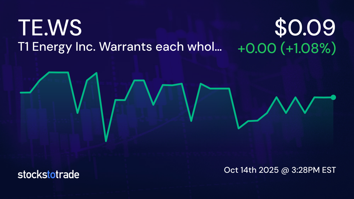 T1 Energy Inc. Warrants each whole warrant exercisable to purchase one ...