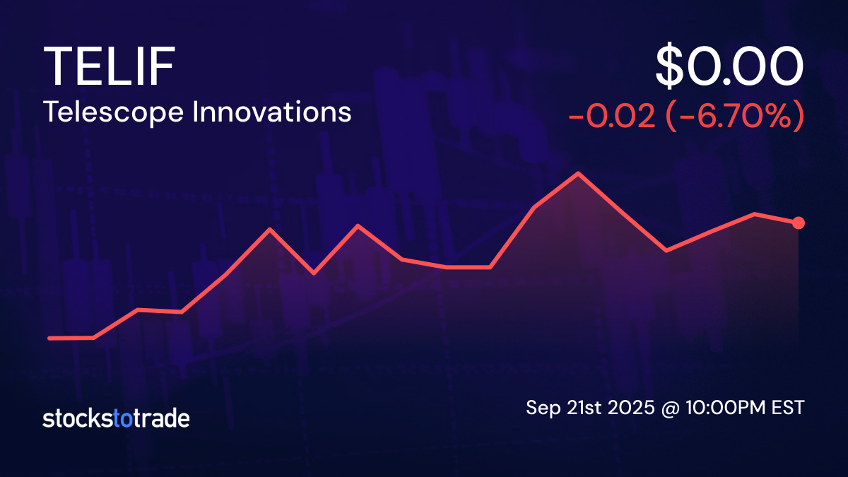 Telescope Innovations (TELIF) Stock Price | Live Quotes & Charts | OTCQB