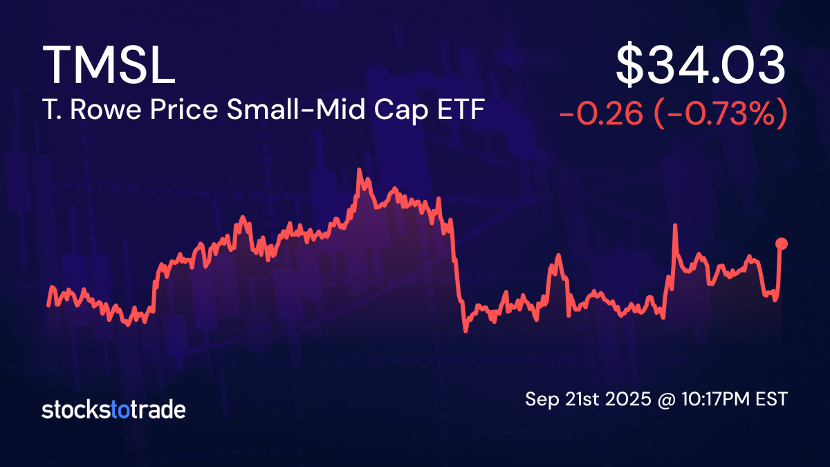 T. Rowe Price Small-Mid Cap ETF (TMSL) Stock Price | Live Quotes ...